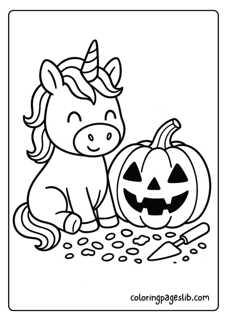 12 Halloween Unicorn Coloring Pages (Free Printables)