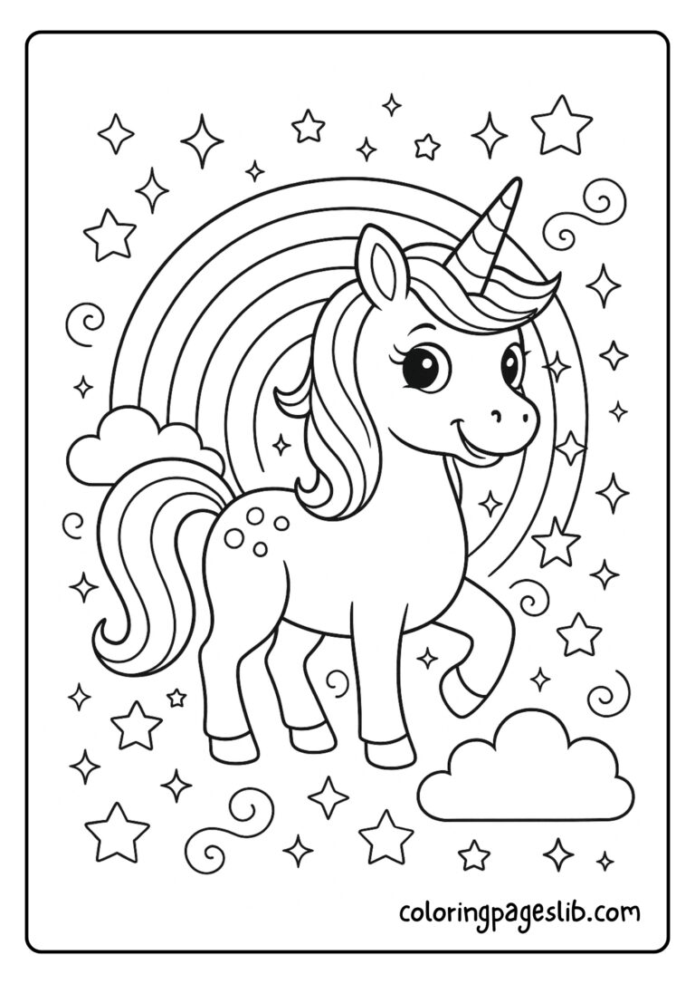 18 Easy Unicorn Coloring Pages For Kids (Free PDF Printable)