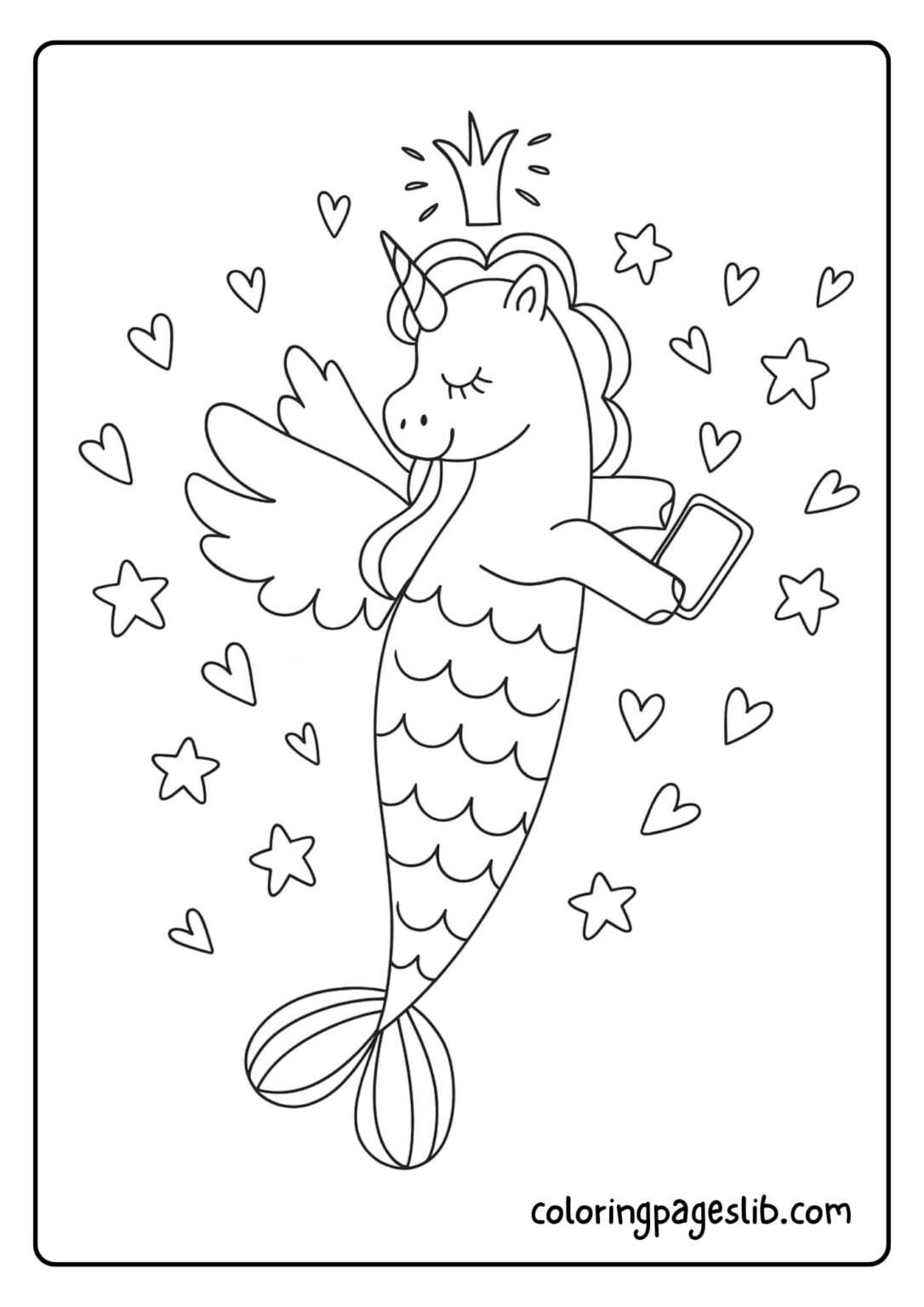 15 Unicorn Mermaid Coloring Pages PDF Printable